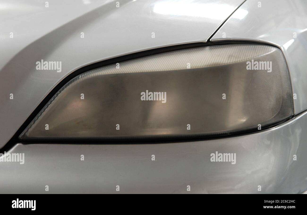 blurred headlights on the car Stock Photo - Alamy