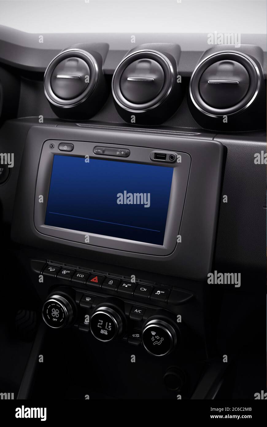 Screen multimedia system on dashboard in a modern car Stock Photo - Alamy
