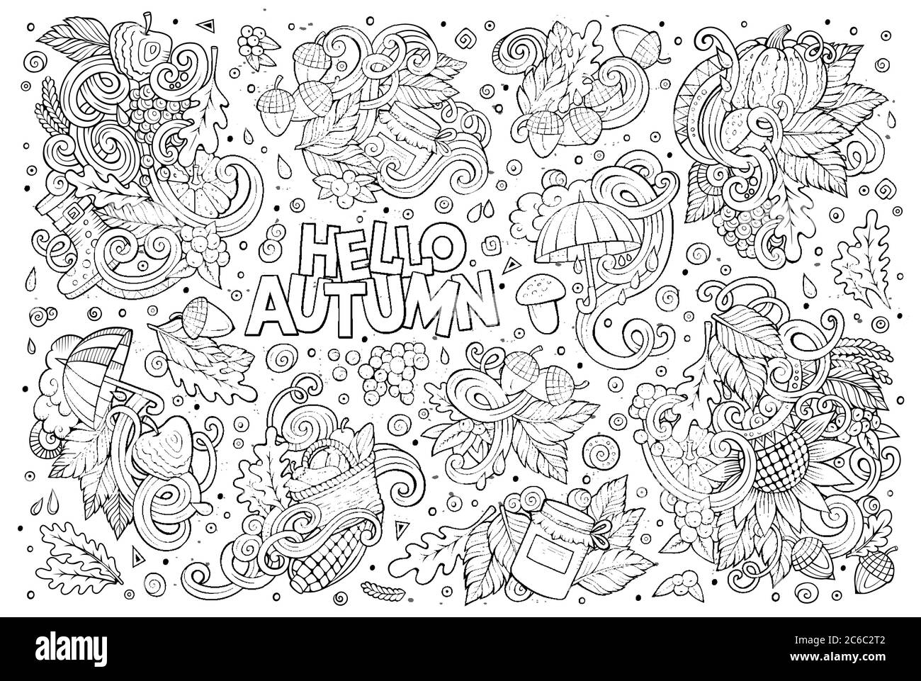 Decorative autumn arrangement Black and White Stock Photos & Images - Alamy