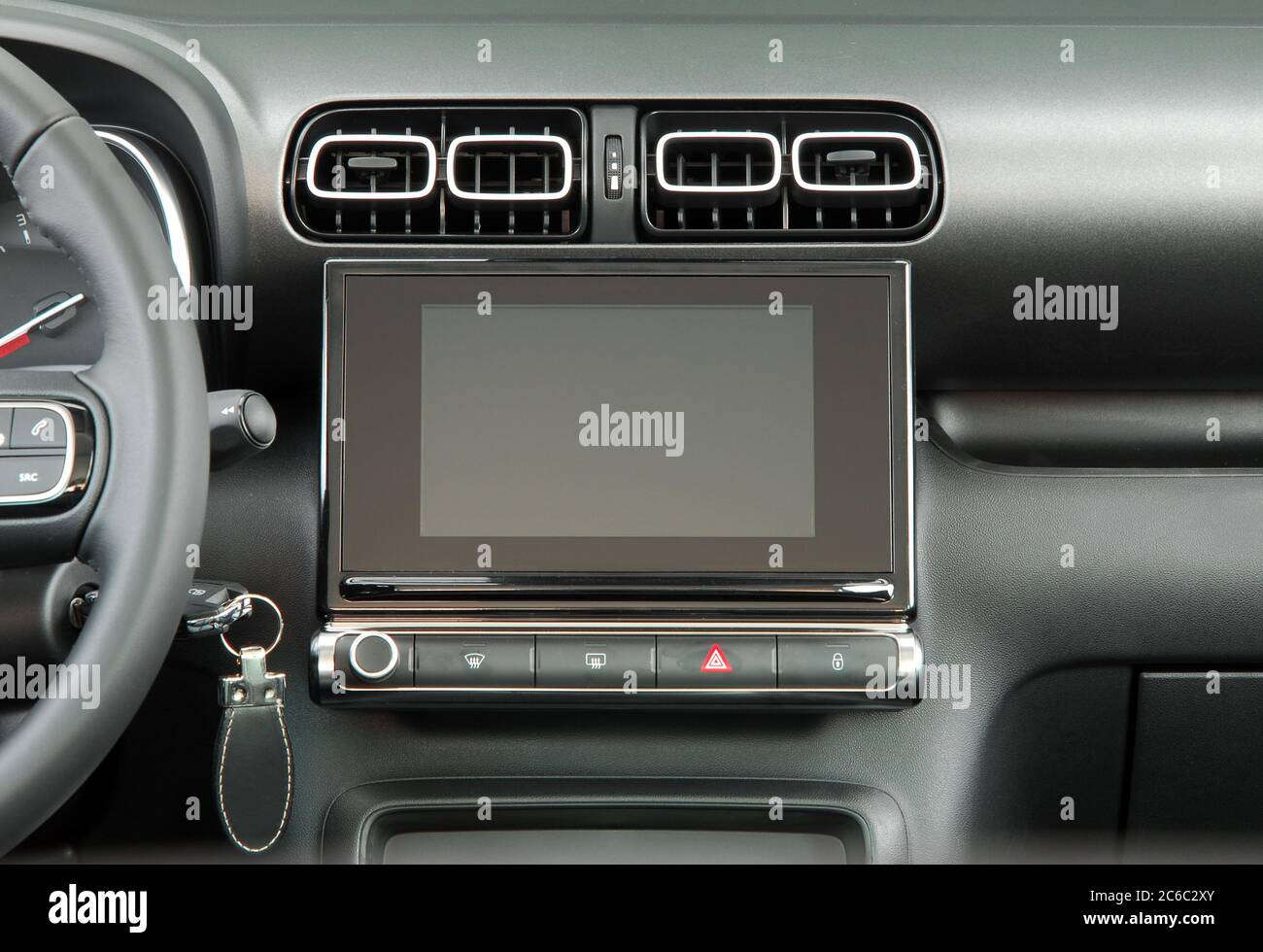 Screen multimedia system on dashboard in a modern car Stock Photo - Alamy