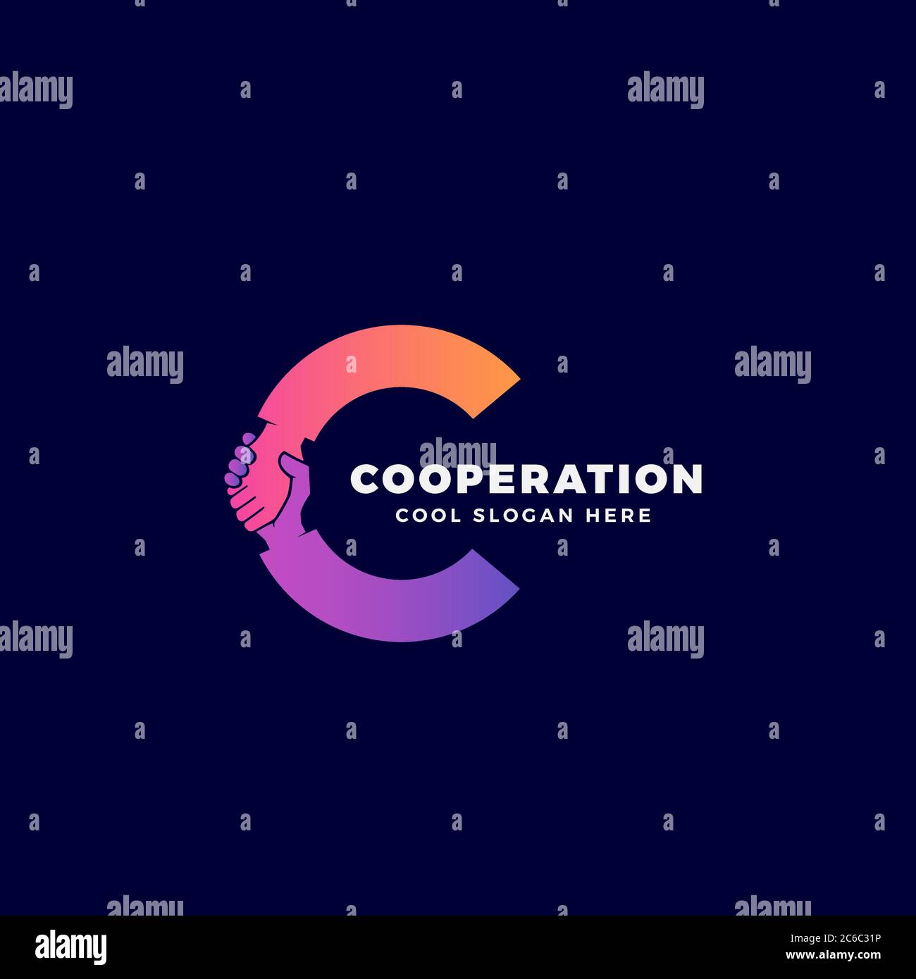Cooperation Abstract Vector Sign, Symbol or Logo Template. Hand Shake ...