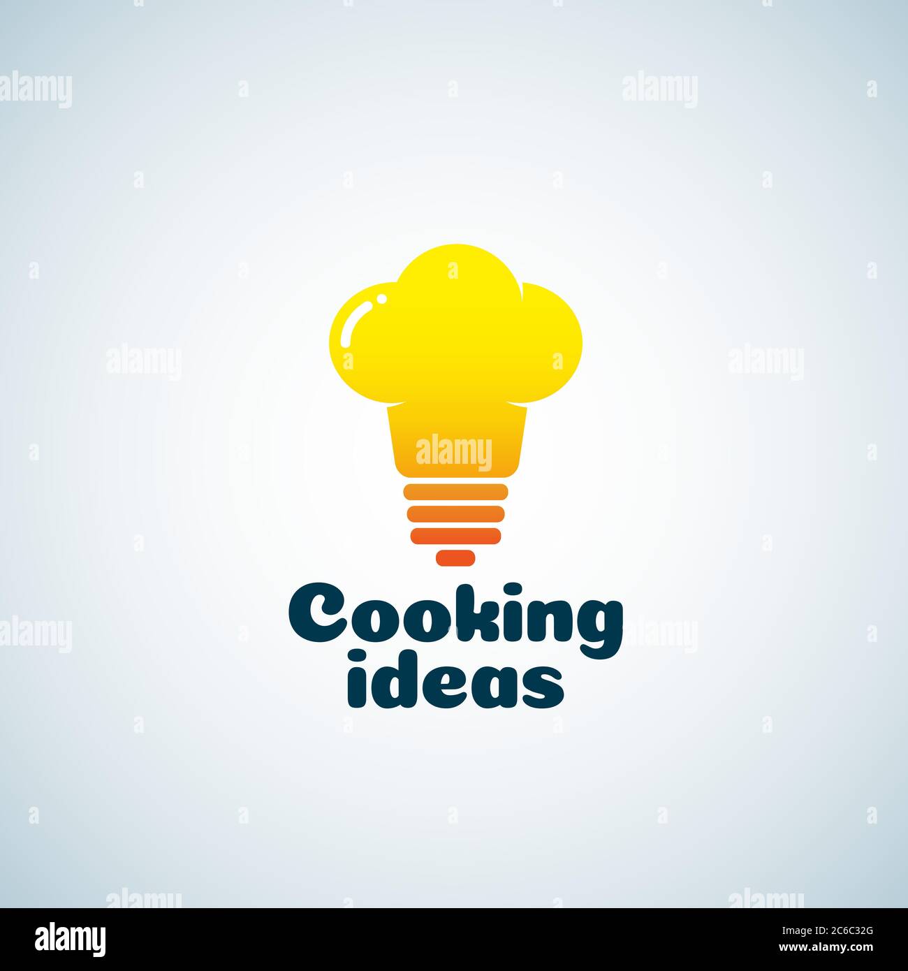 Cooking Ideas Abstract Vector Sign, Emblem or Logo Template. Light bulb ...