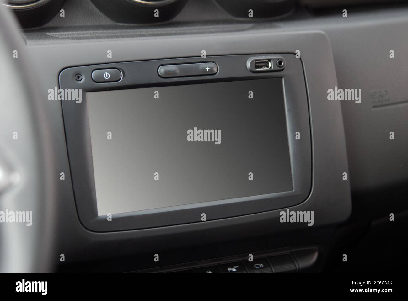 Screen multimedia system on dashboard in a modern car Stock Photo - Alamy