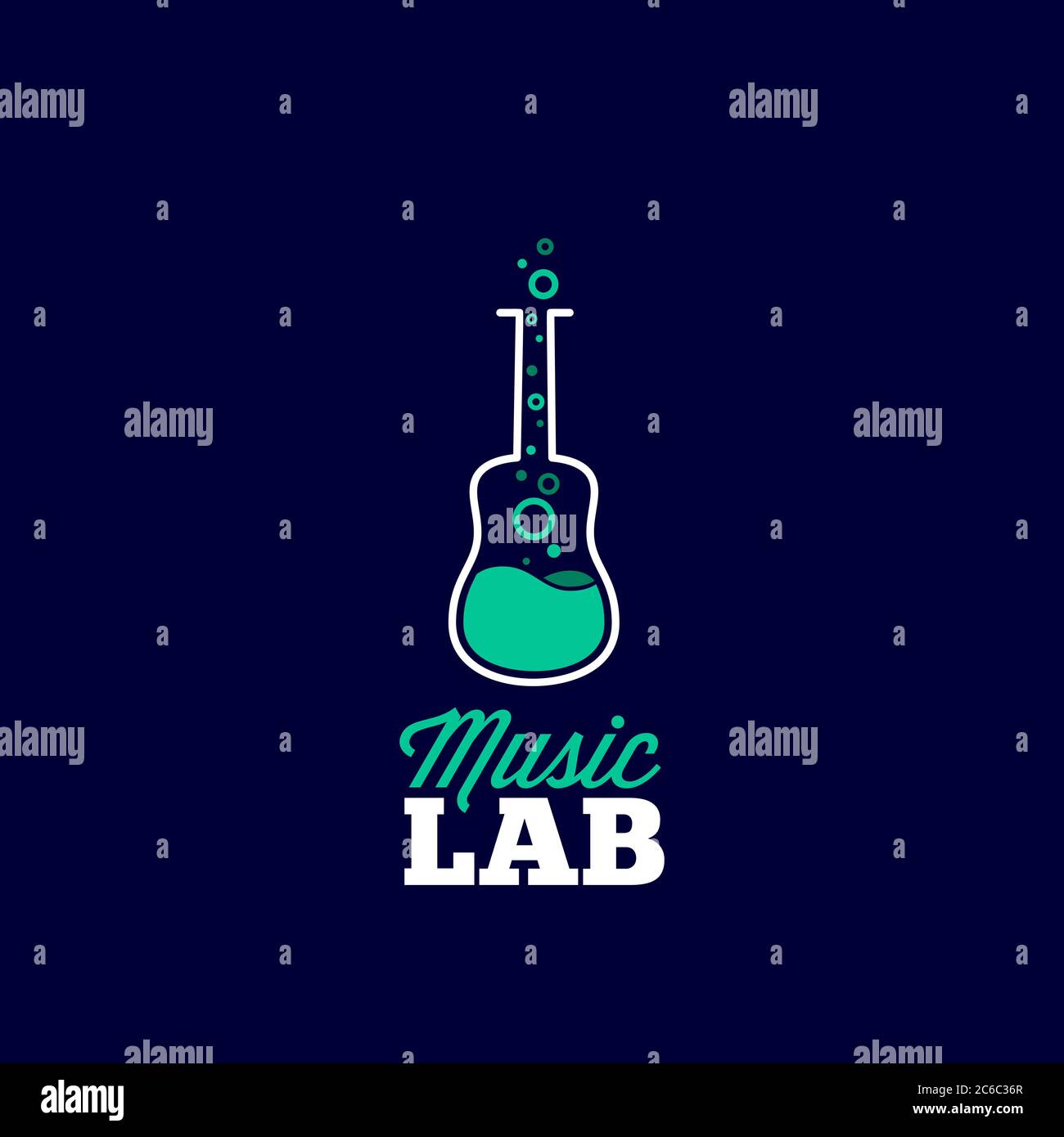 Music Laboratory Abstract Vector Sign, Emblem or Logo Template. Guitar ...