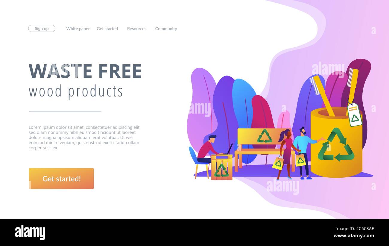 Waste free wood products concept landing page Stock Vector Image & Art ...