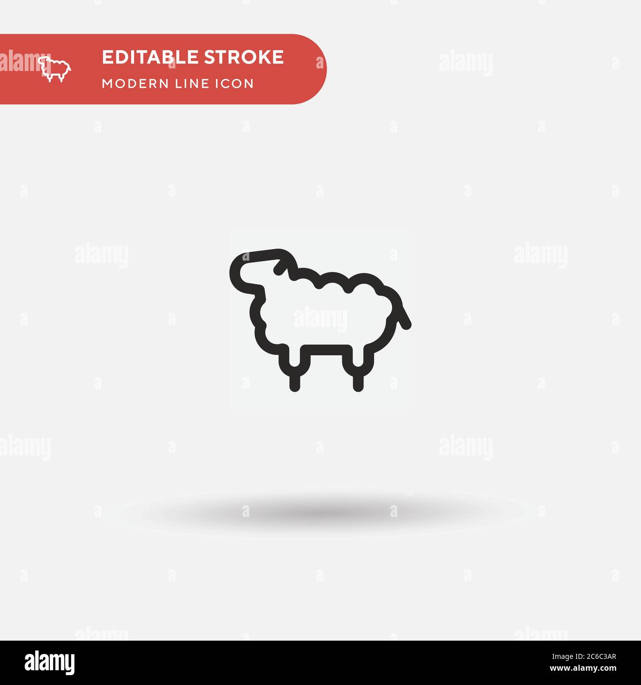 Sheep Simple vector icon. Illustration symbol design template for web ...