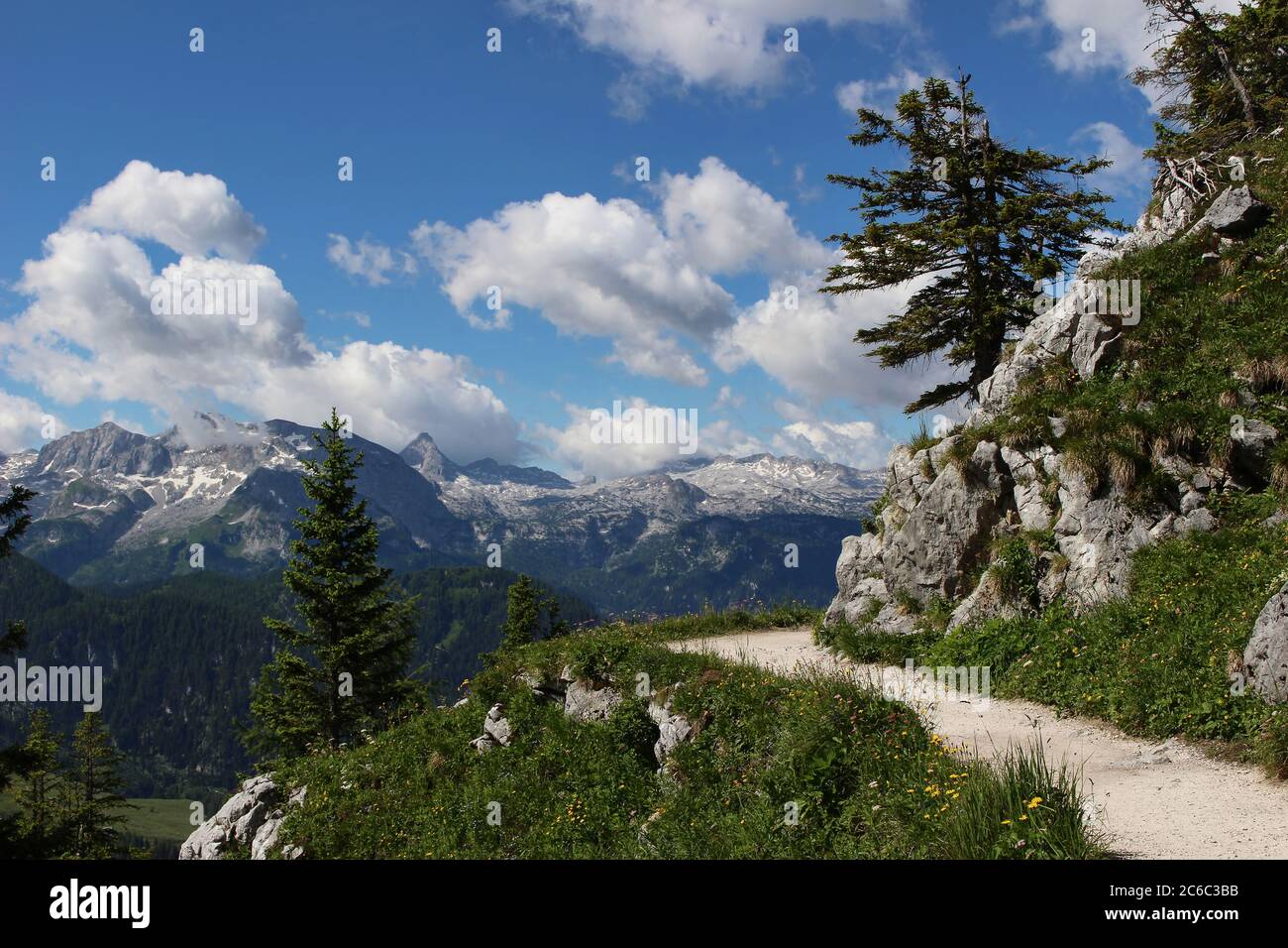 Trail to the Mount Jenner at the Berchtesgadener Land. Beautiful Alps ...