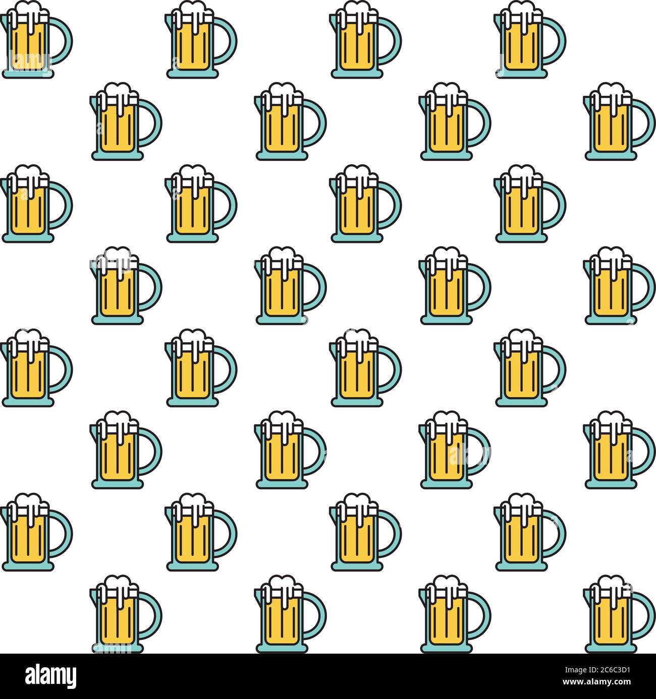 fresh beers jars pattern background vector illustration design Stock ...