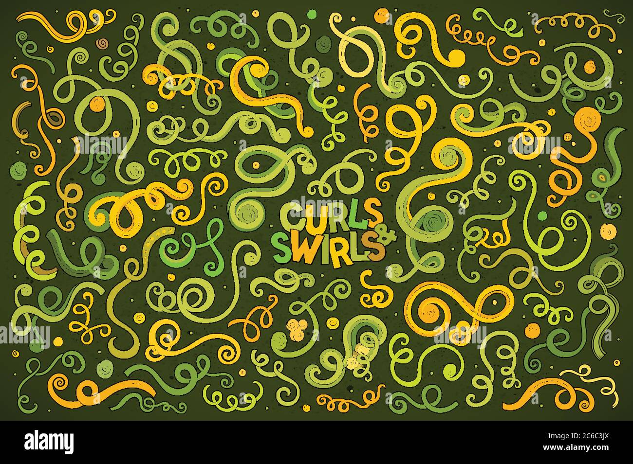 Vector hand drawn Doodle cartoon set of curls and swirls Stock Vector ...