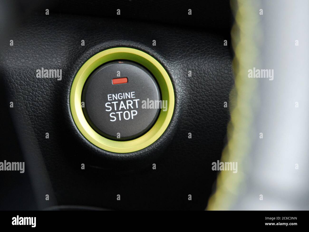 Start stop engine button on a modern car dashboard Stock Photo - Alamy