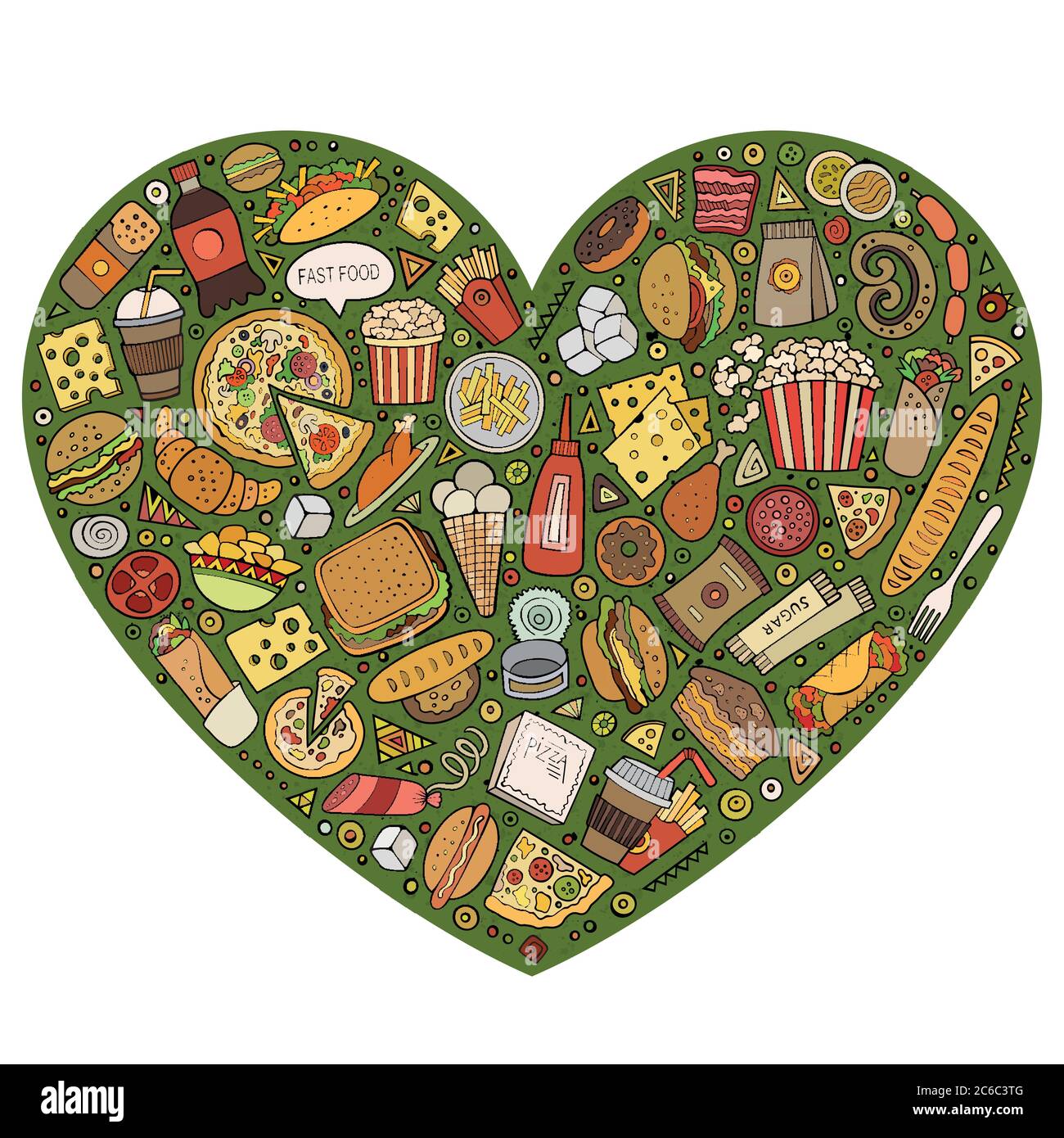 Line art vector set of Fast Food items Stock Vector Image & Art - Alamy