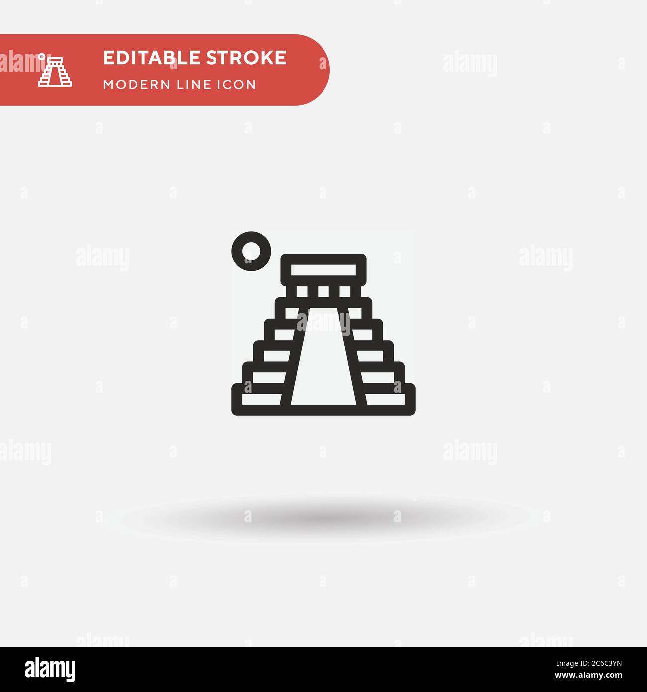 Chichen Itza Simple vector icon. Illustration symbol design template ...