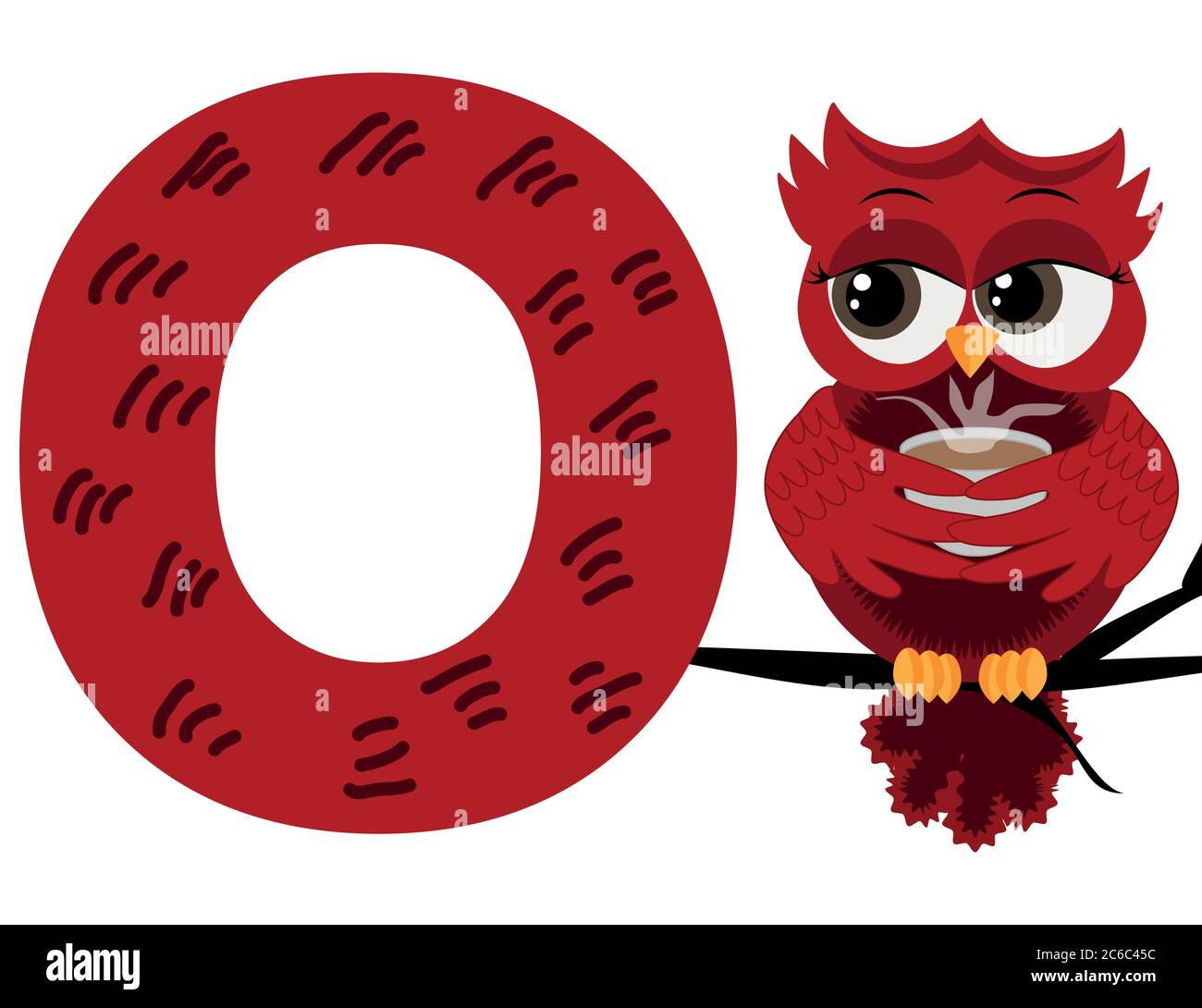 illustration of Animals alphabet: O is for Owl Stock Vector Image & Art ...