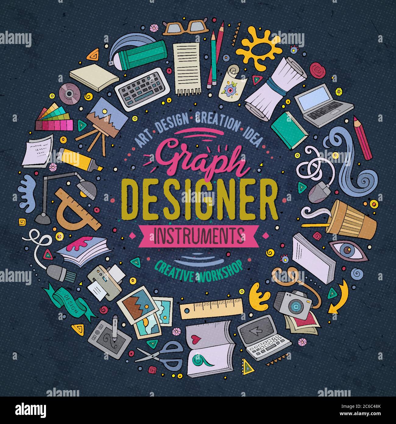 Set of Design cartoon doodle objects, symbols and items Stock Vector ...