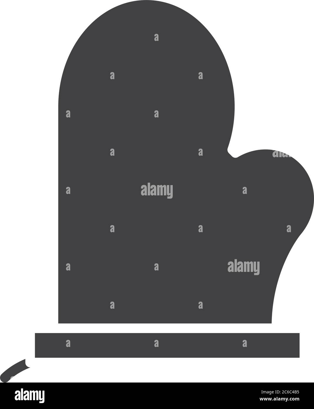 cooking glove icon over white background, silhouette style, vector ...