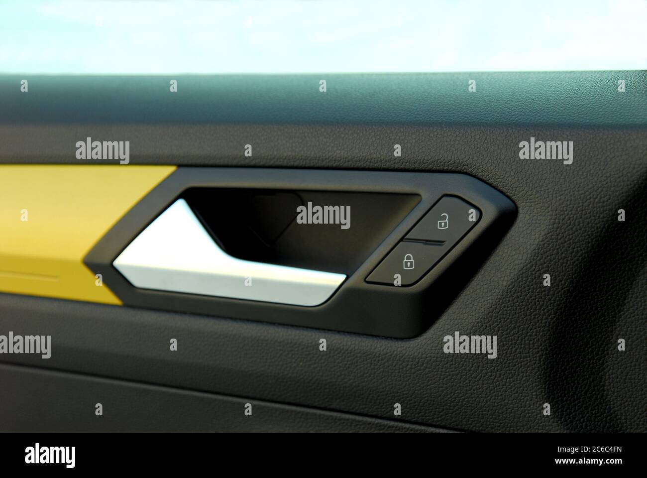 Car door handles and central locking Stock Photo - Alamy