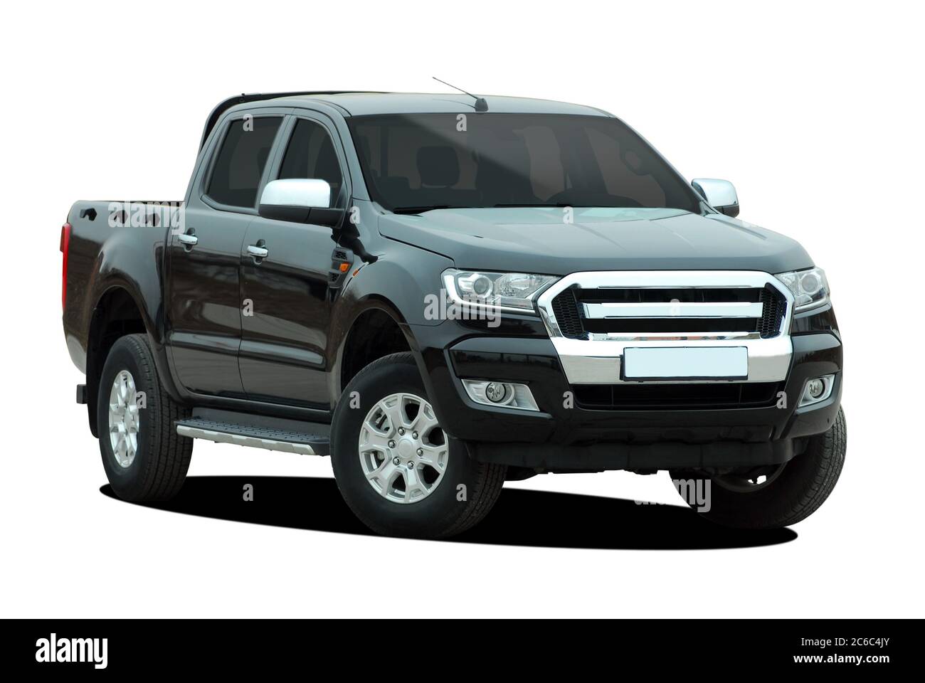 Pick up. Black pick up on a white background Stock Photo - Alamy