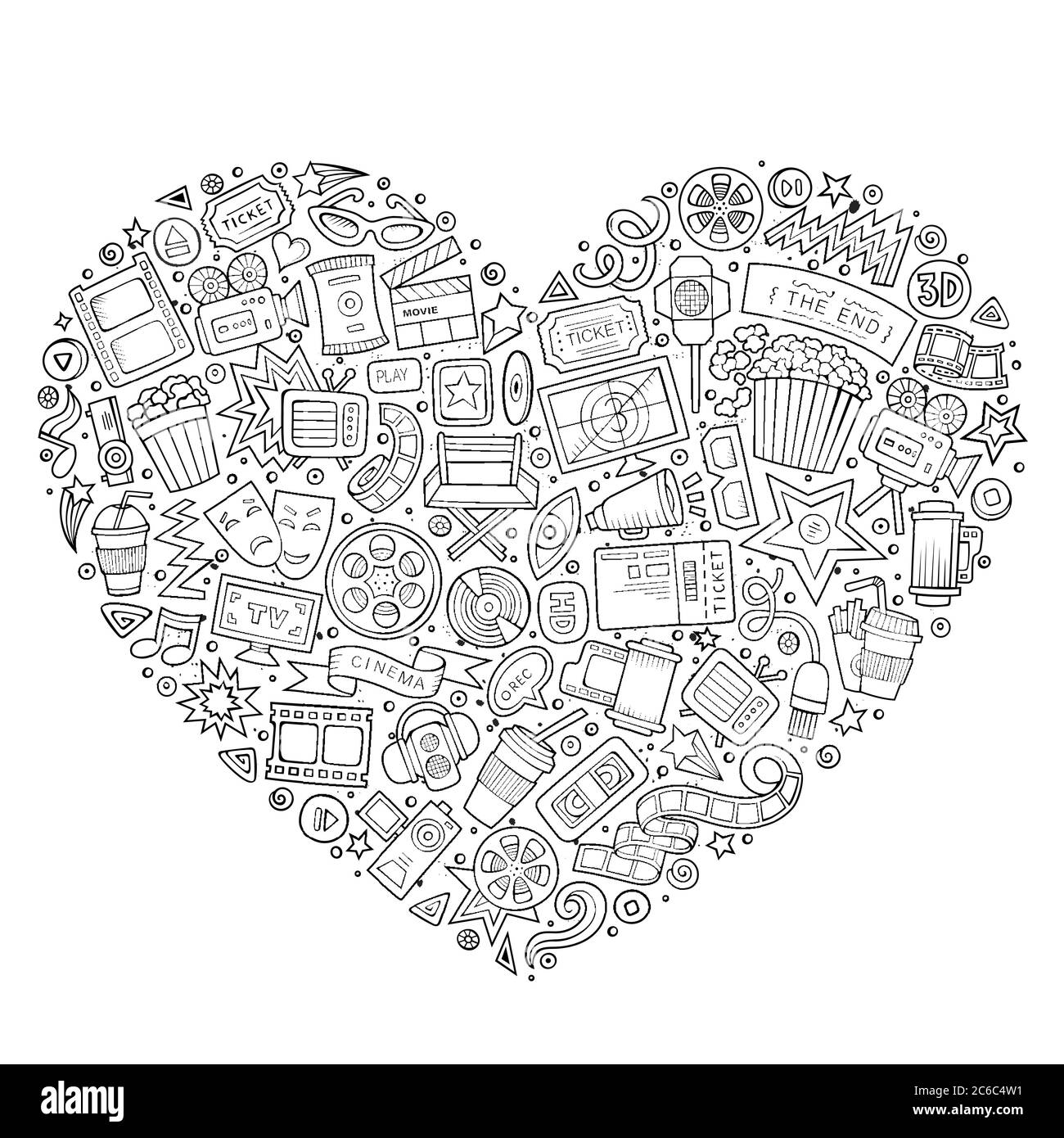 Cartoon film heart Cut Out Stock Images & Pictures - Alamy