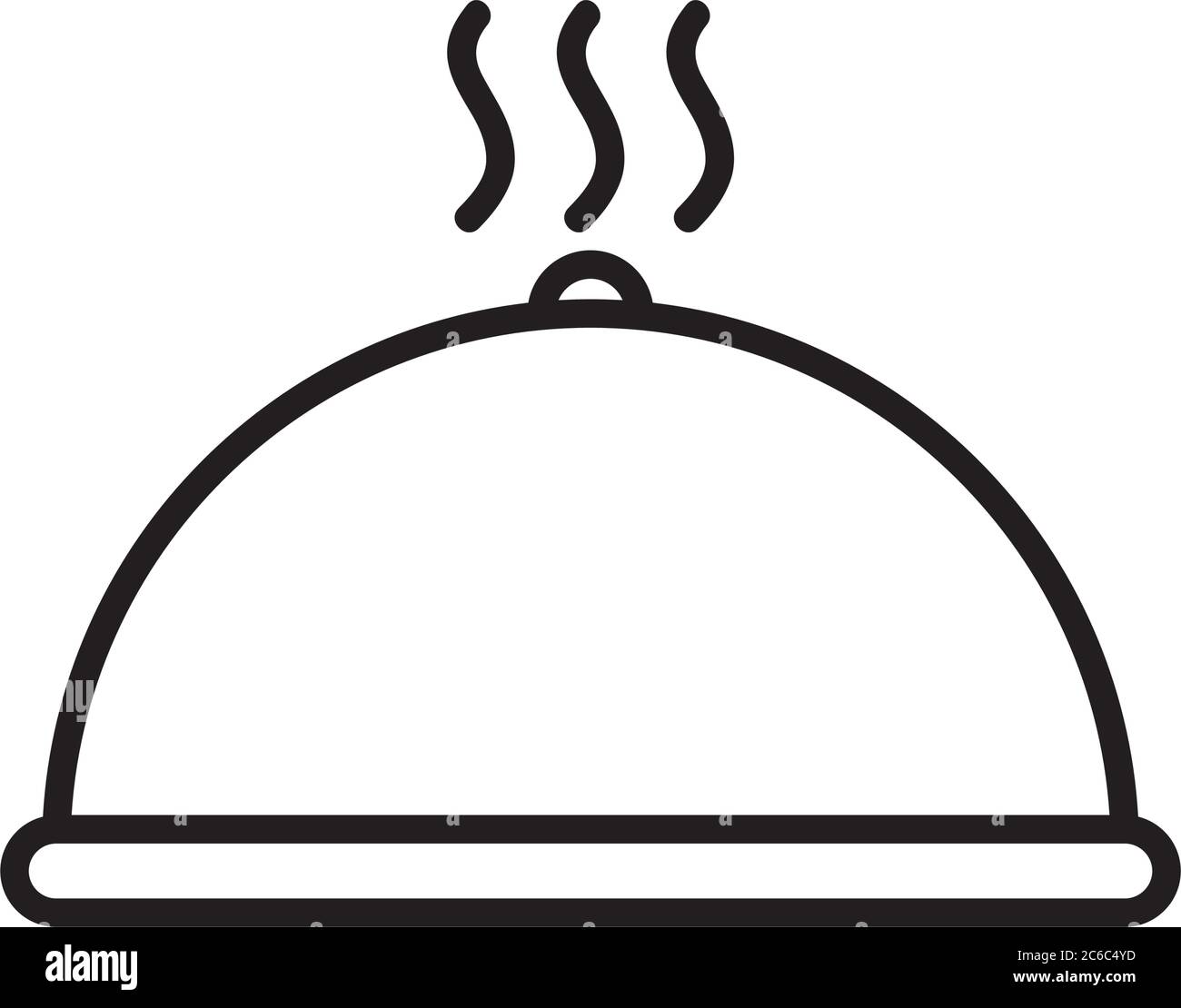 hot platter icon over white background, line style, vector illustration ...