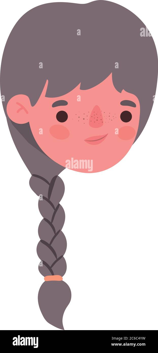 Girl head cartoon design, Kid childhood little people lifestyle casual ...