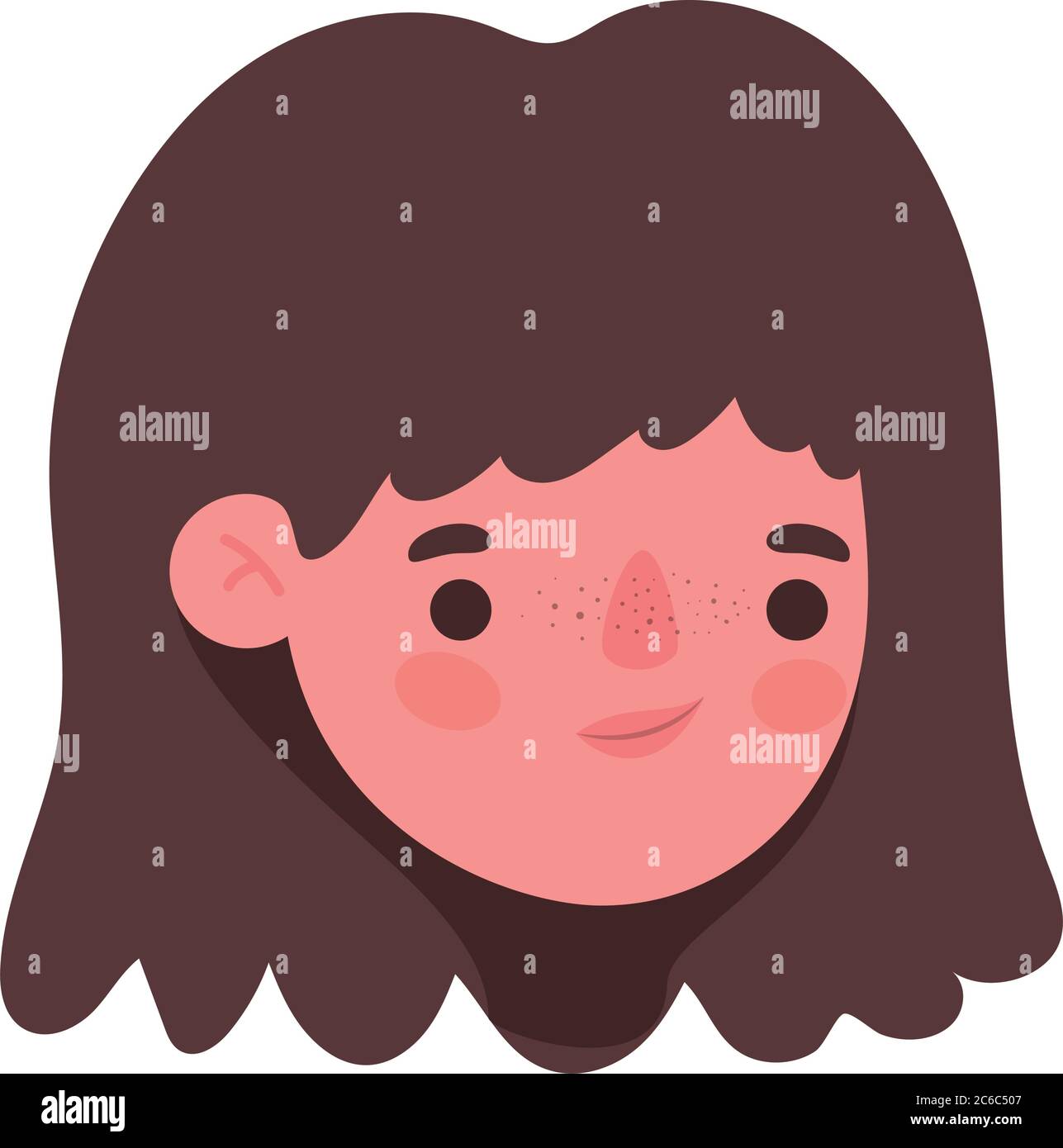 Girl head cartoon design, Kid childhood little people lifestyle casual ...