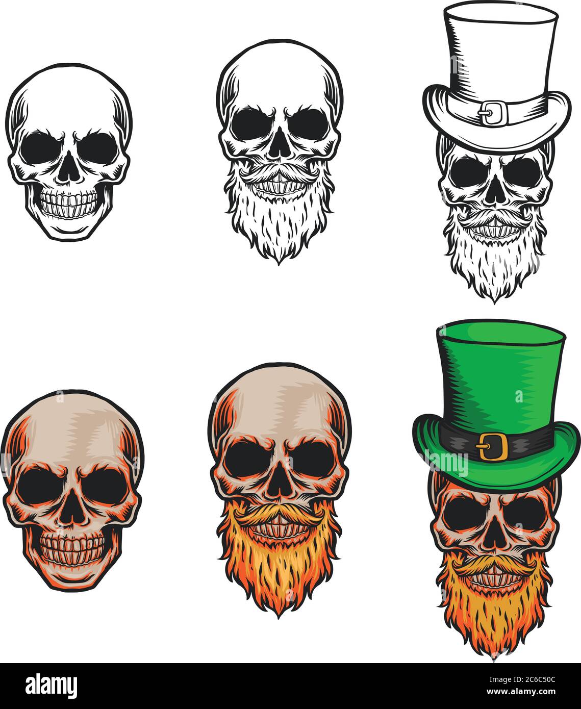 skull illustration set Stock Vector Image & Art - Alamy
