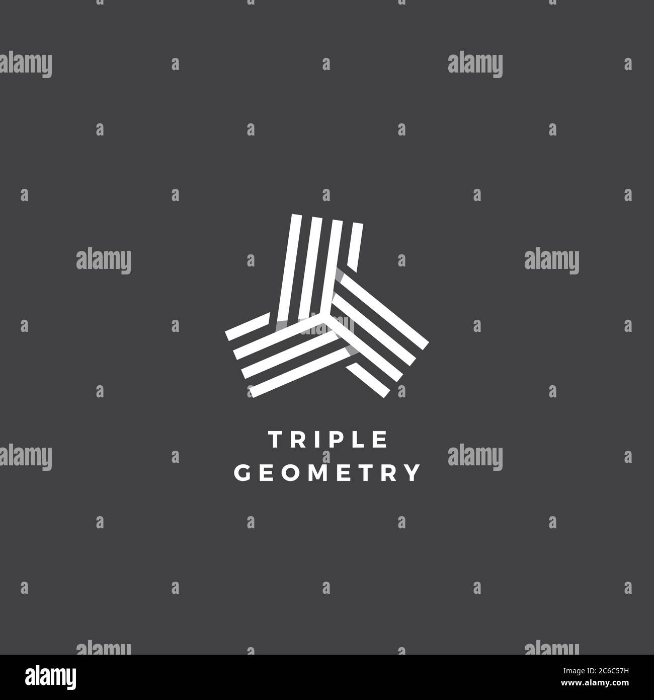 Triple Geometry Abstract Minimal Vector Sign, Symbol or Logo Template ...