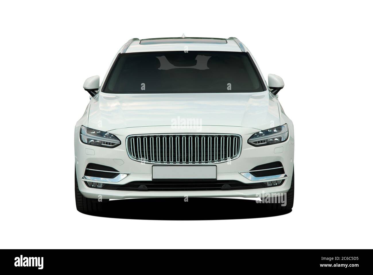 passenger car on a white background front view Stock Photo - Alamy