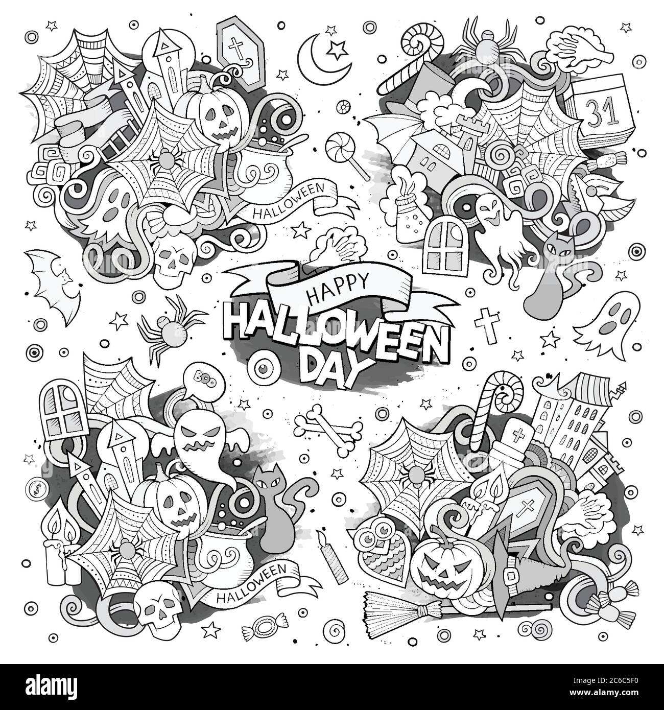 Sketchy vector hand drawn Doodle cartoon set of objects Stock Vector ...