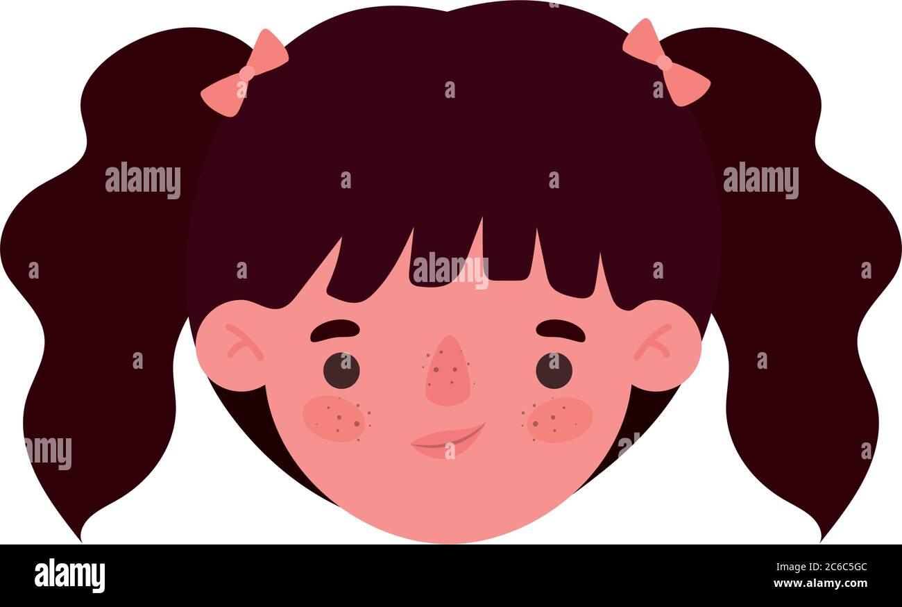 Girl head cartoon design, Kid childhood little people lifestyle casual ...