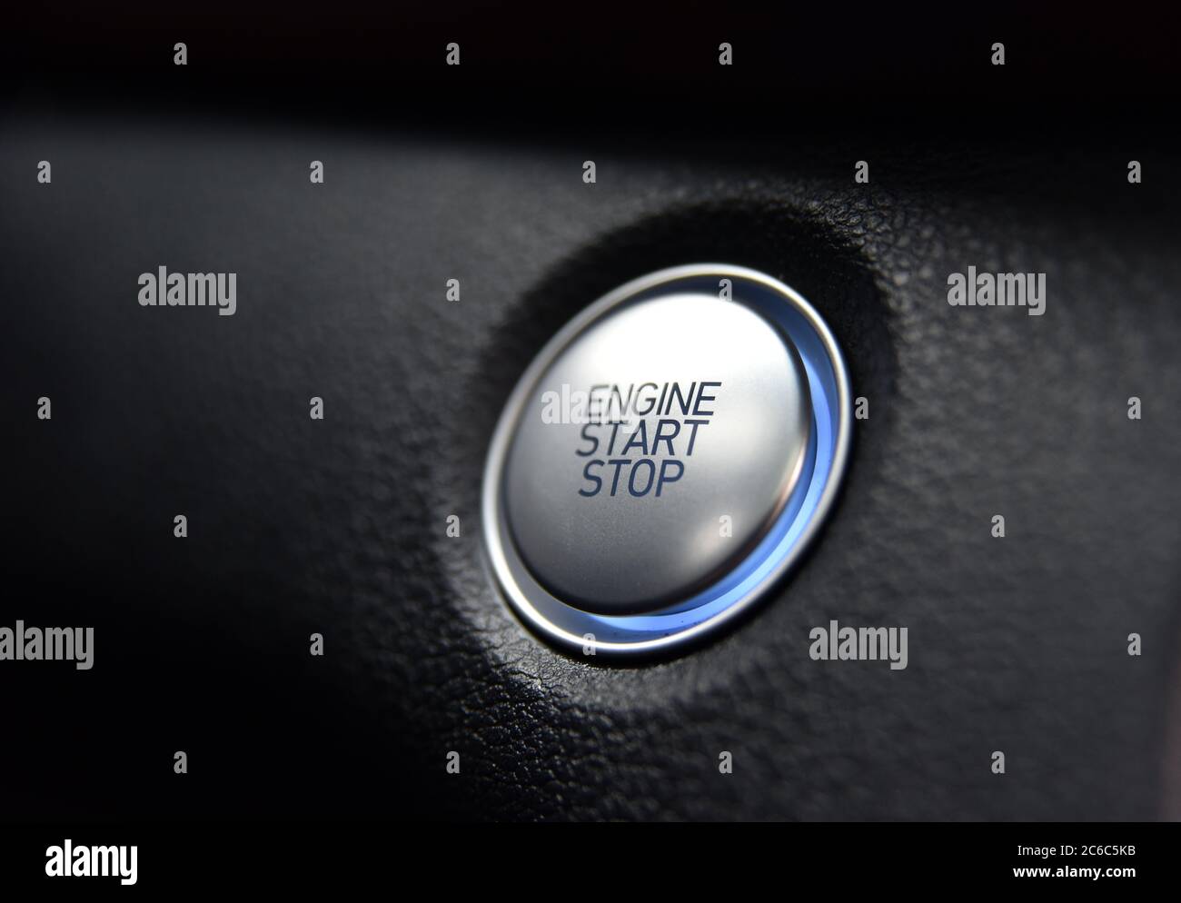 Start stop engine button on a modern car dashboard Stock Photo - Alamy