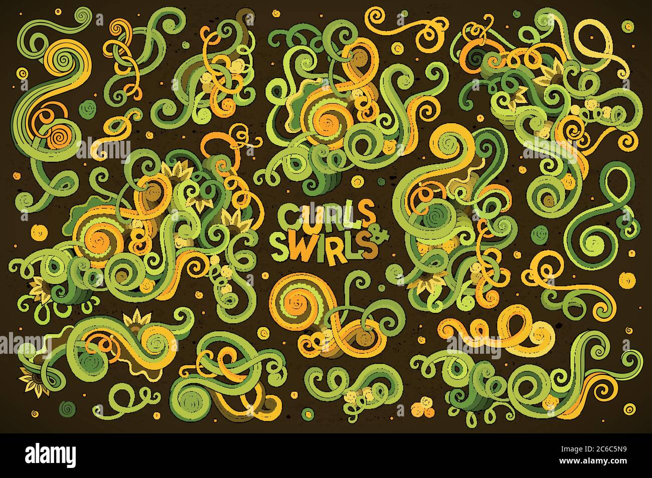 Vector hand drawn Doodle cartoon set of curls and swirls Stock Vector ...