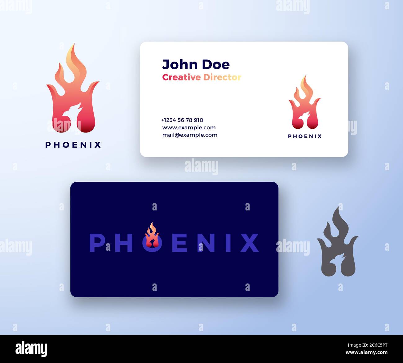 Negative Space Phoenix Flame Abstract Vector Sign, Symbol or Logo ...