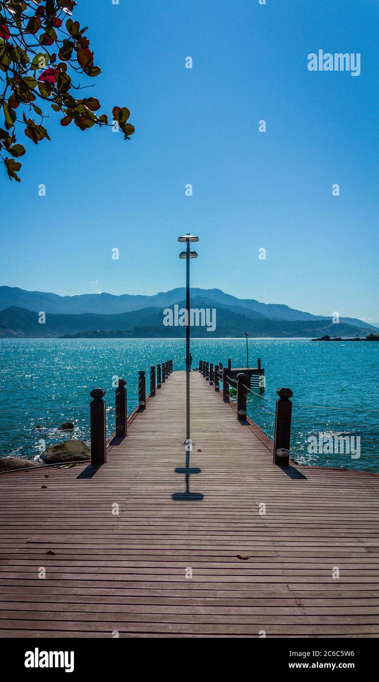 Pier in the sea of the Brazilian island Stock Photo - Alamy