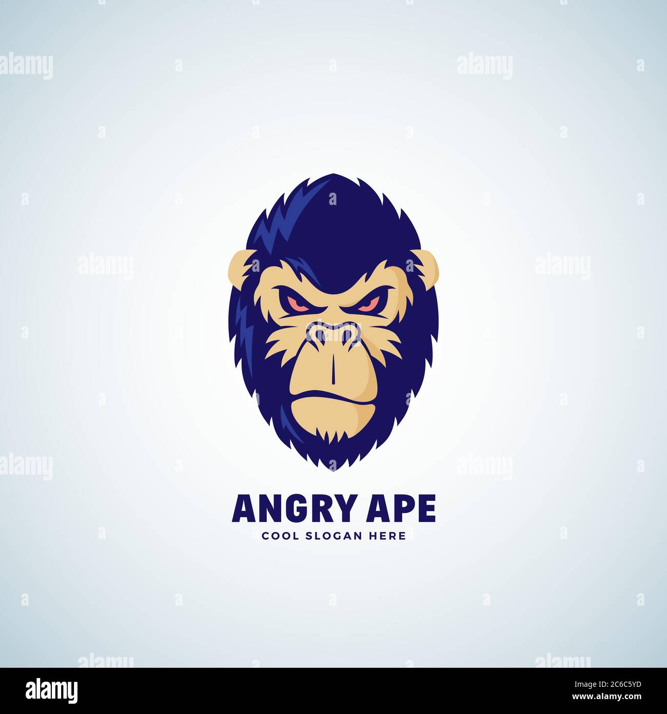 Angry Ape Abstract Vector Sign, Emblem or Logo Template. Monkey Face ...
