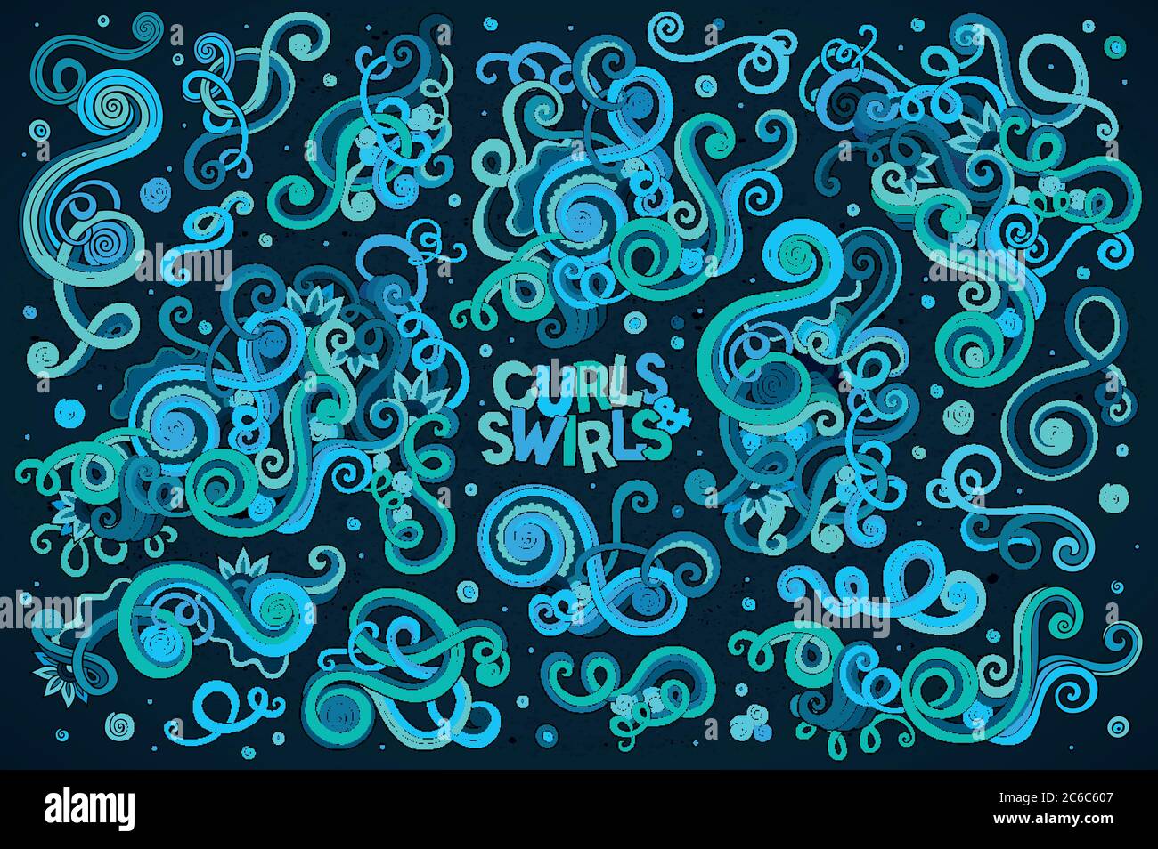 Vector hand drawn Doodle cartoon set of curls and swirls Stock Vector ...