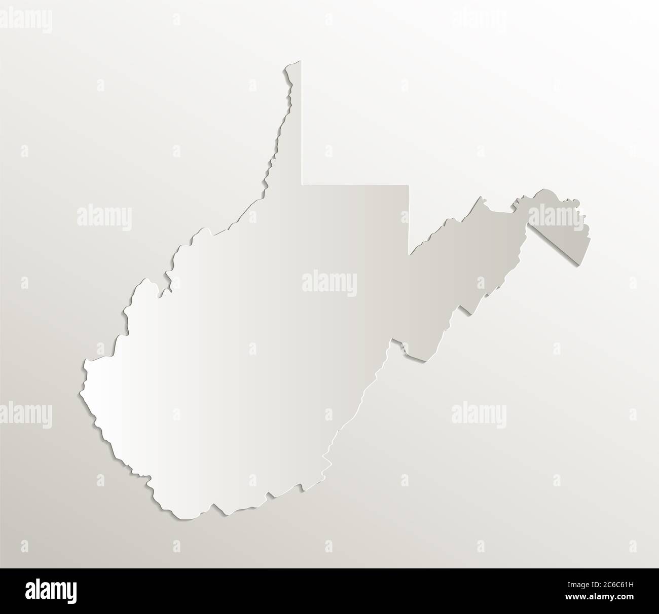 West Virginia map, card paper 3D natural blank Stock Photo - Alamy