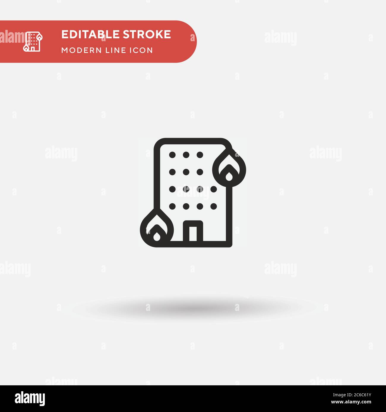 Building On Fire Simple vector icon. Illustration symbol design ...