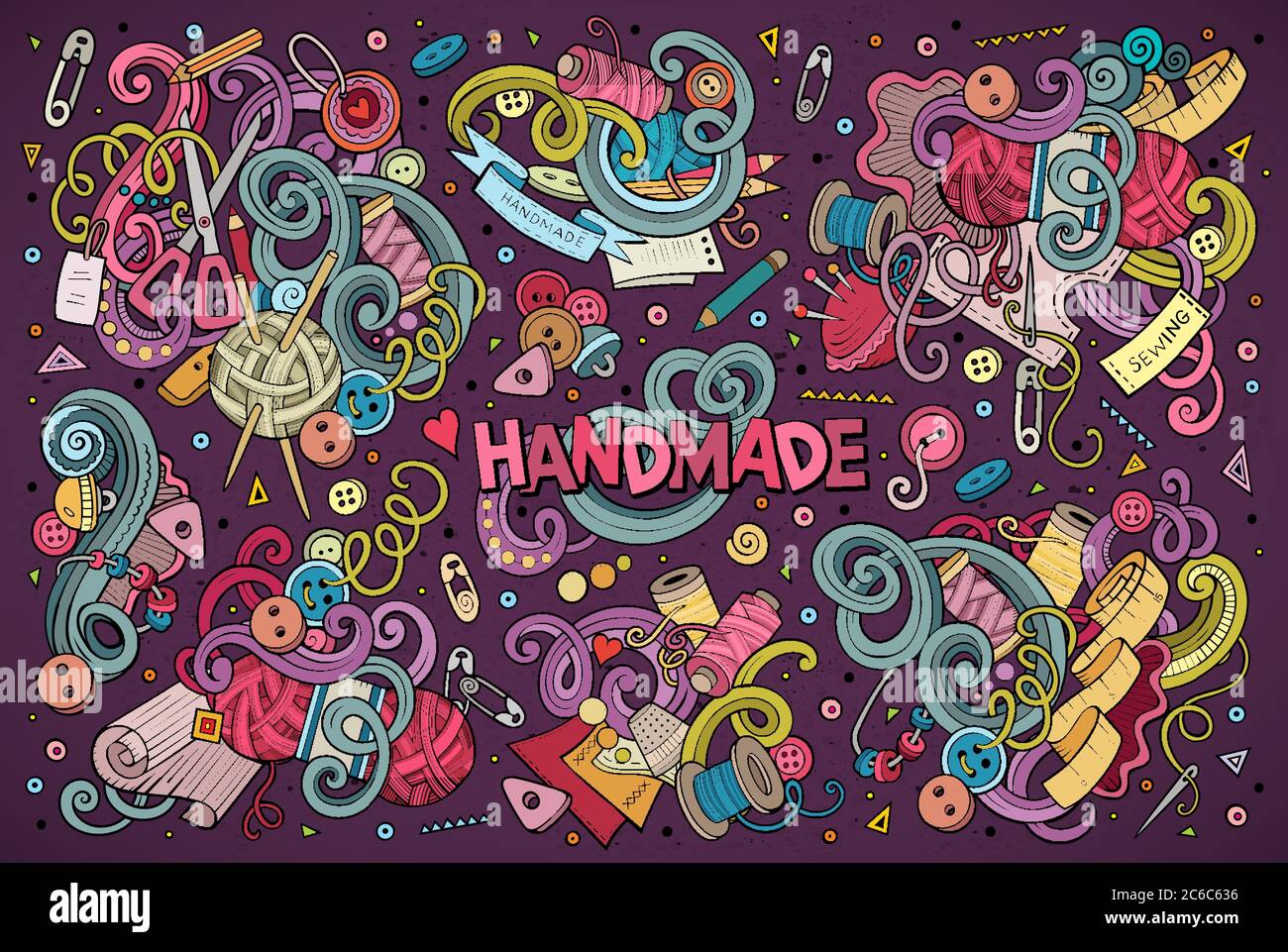 Doodle cartoon set of handmade object Stock Vector Image & Art - Alamy