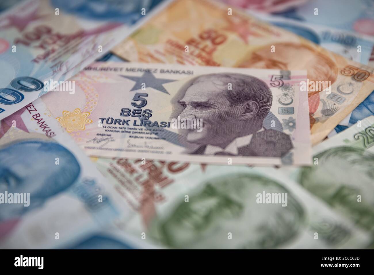 Bunch of Various Turkish Currency Lira Banknotes Stock Photo - Alamy