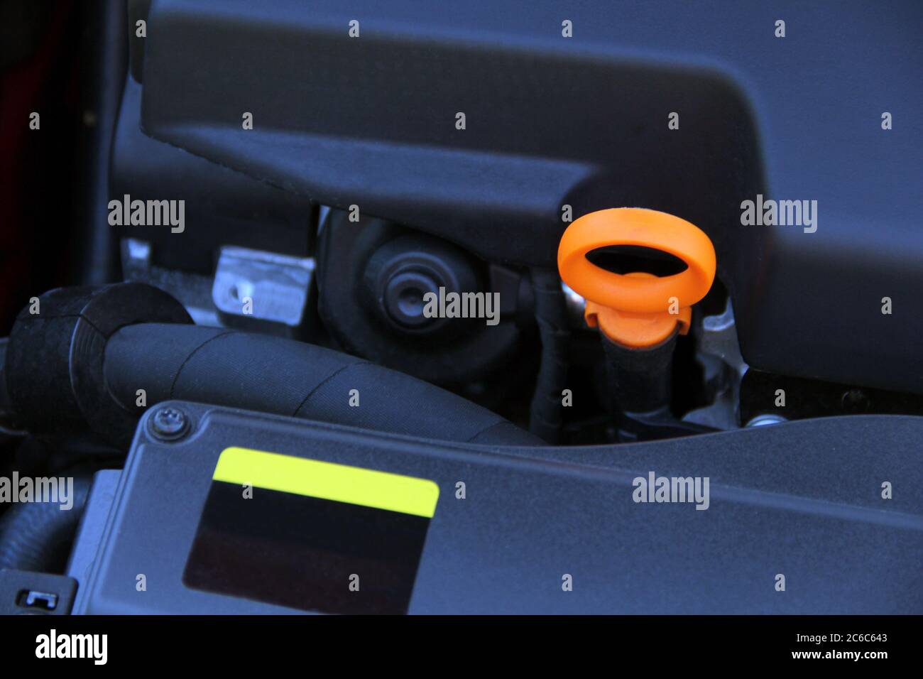 rod oil level in the passenger car engine Stock Photo - Alamy