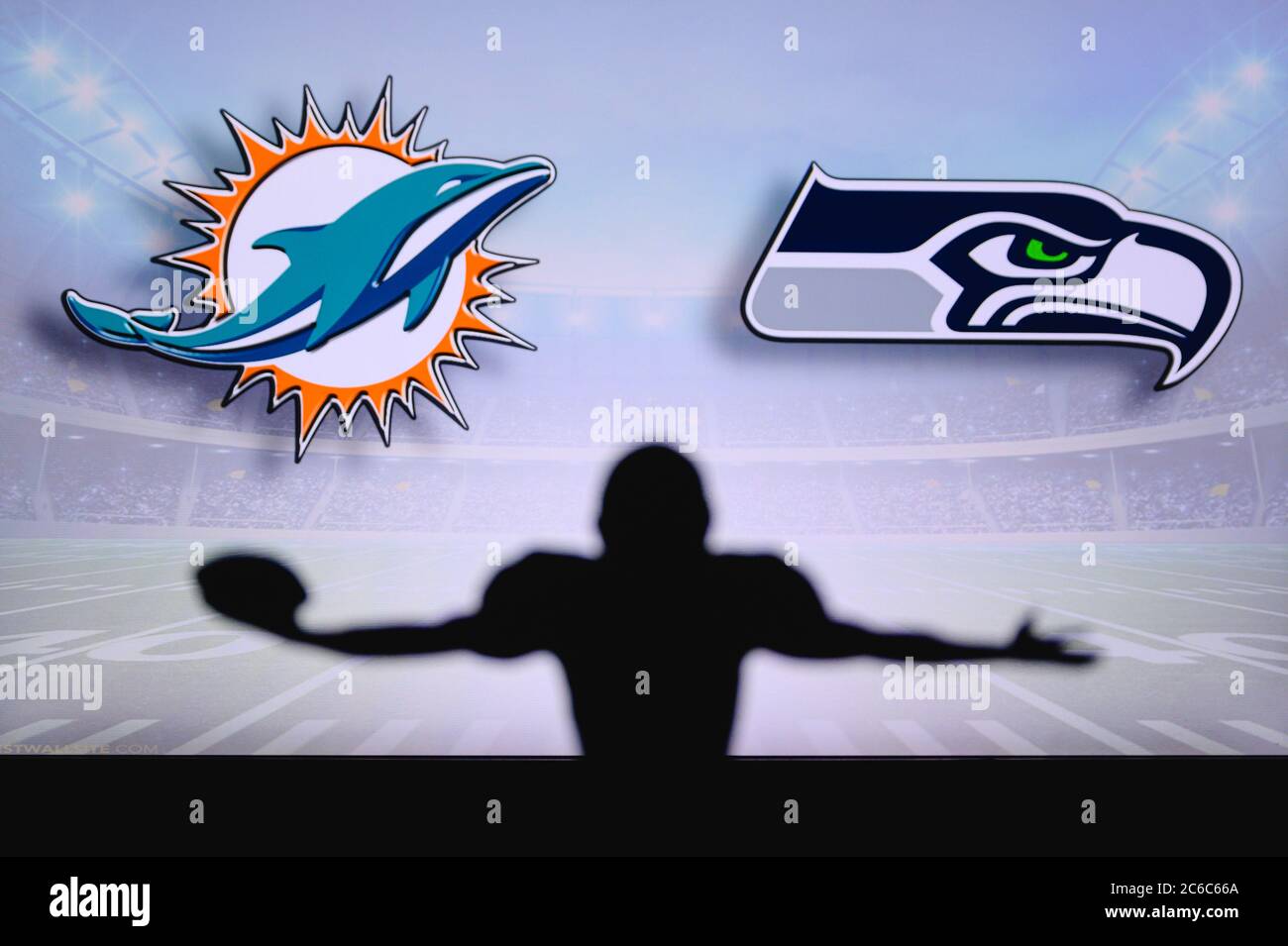 Miami Dolphins vs. Seattle Seahawks . NFL Game. American Football ...