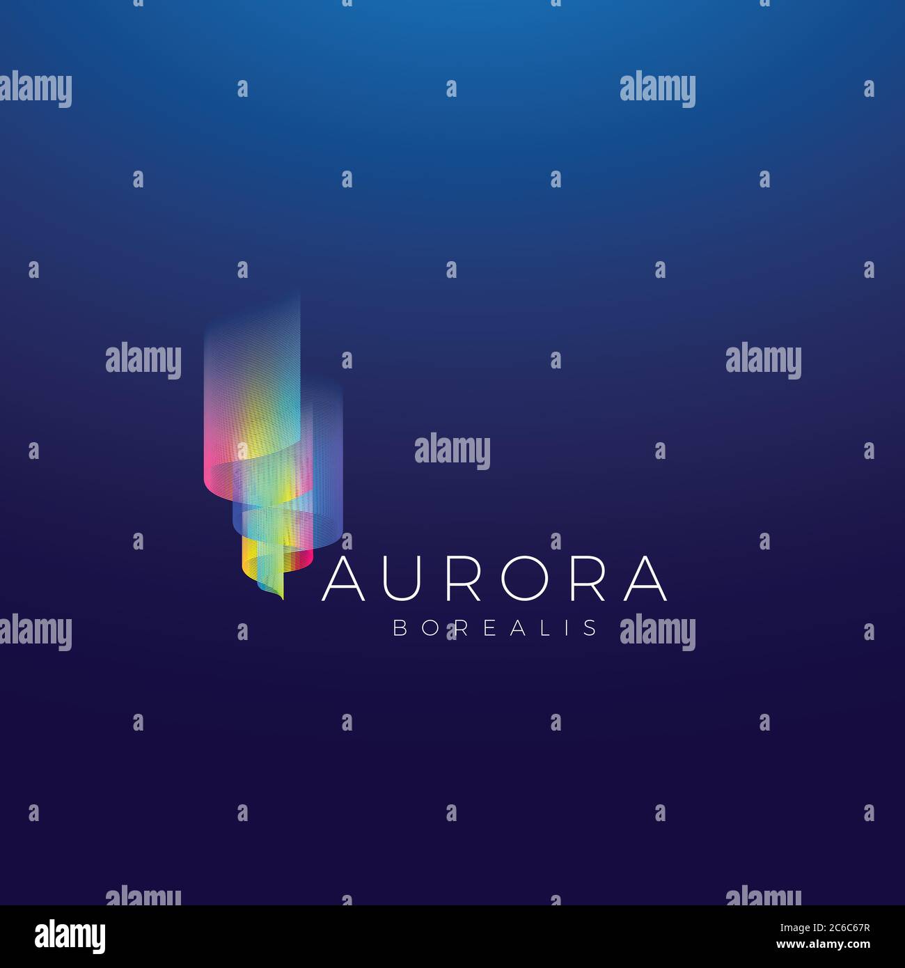 Aurora Borealis Abstract Vector Sign, Emblem or Logo Template. Premium ...