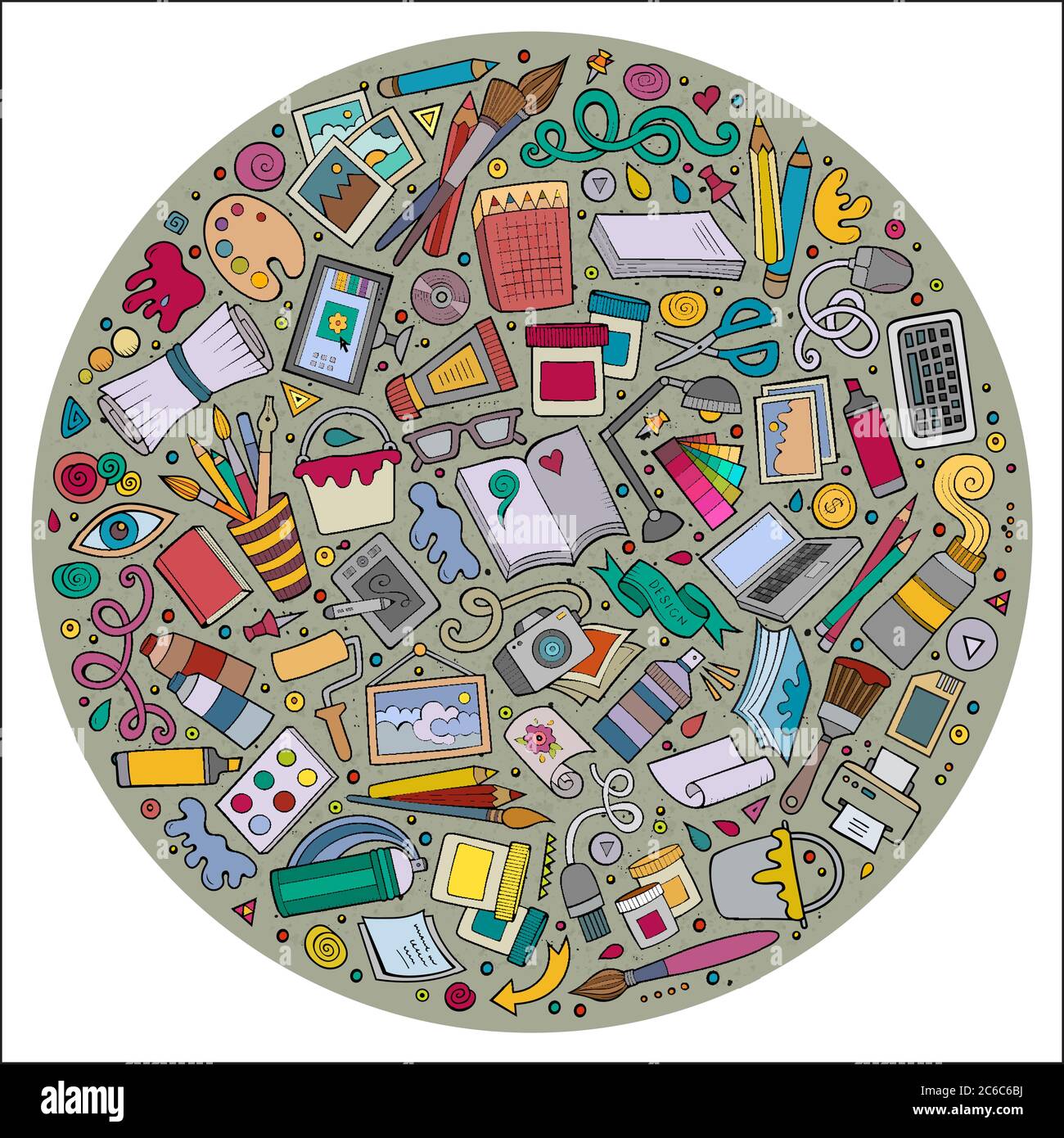 Set of Designer cartoon doodle objects, symbols and items Stock Vector ...