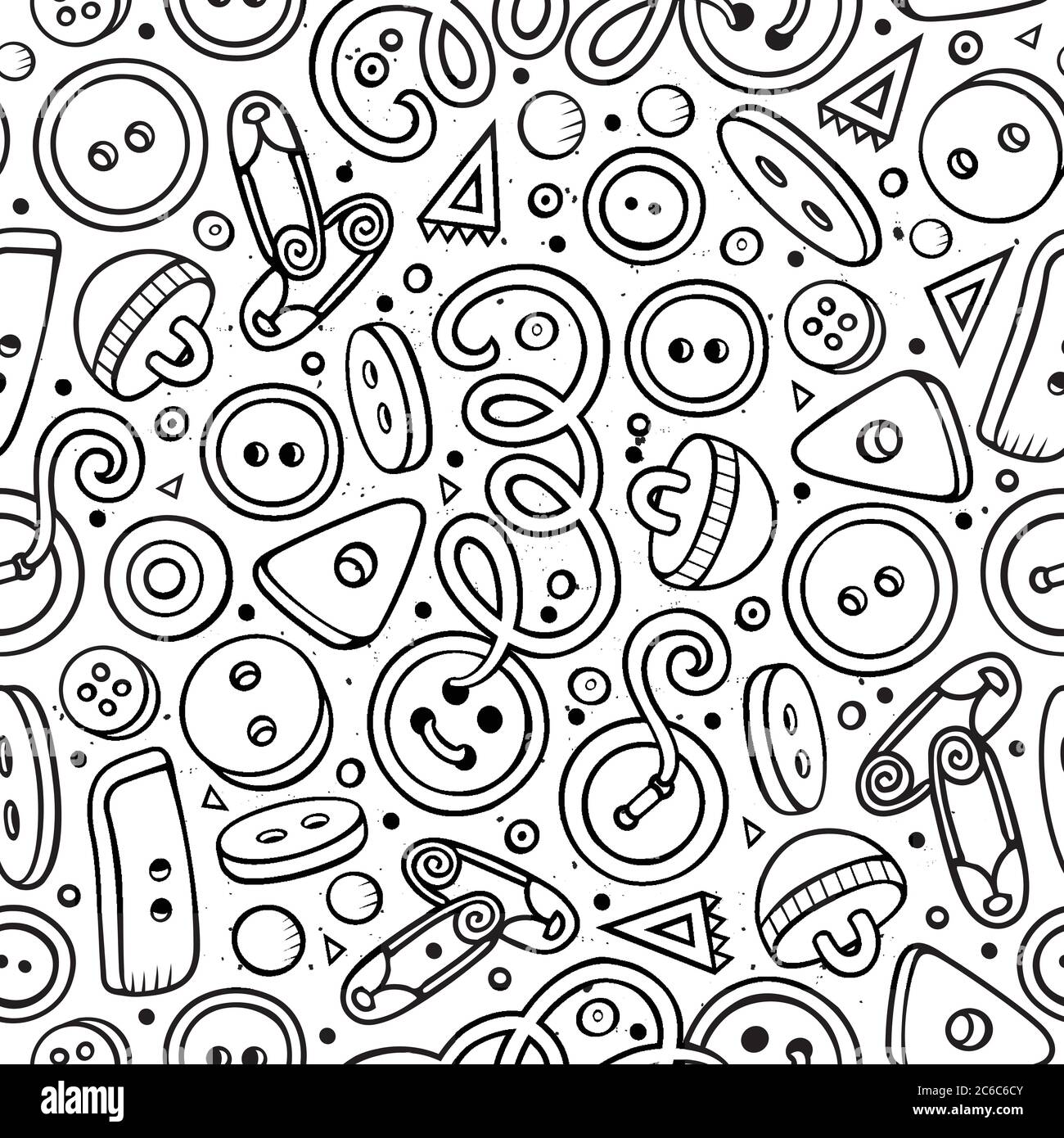 Cartoon cute hand drawn Handmade seamless pattern Stock Vector Image ...