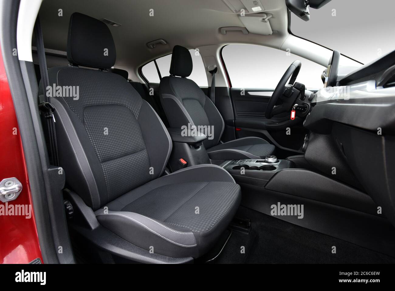 Front car seats. Front seats of a modern passenger car Stock Photo - Alamy