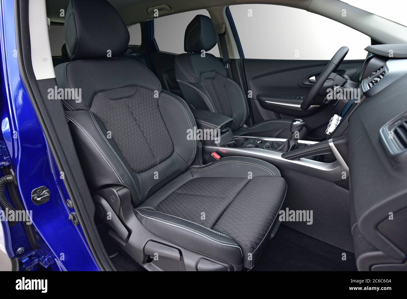 Front car seats. Front seats of a modern passenger car Stock Photo - Alamy
