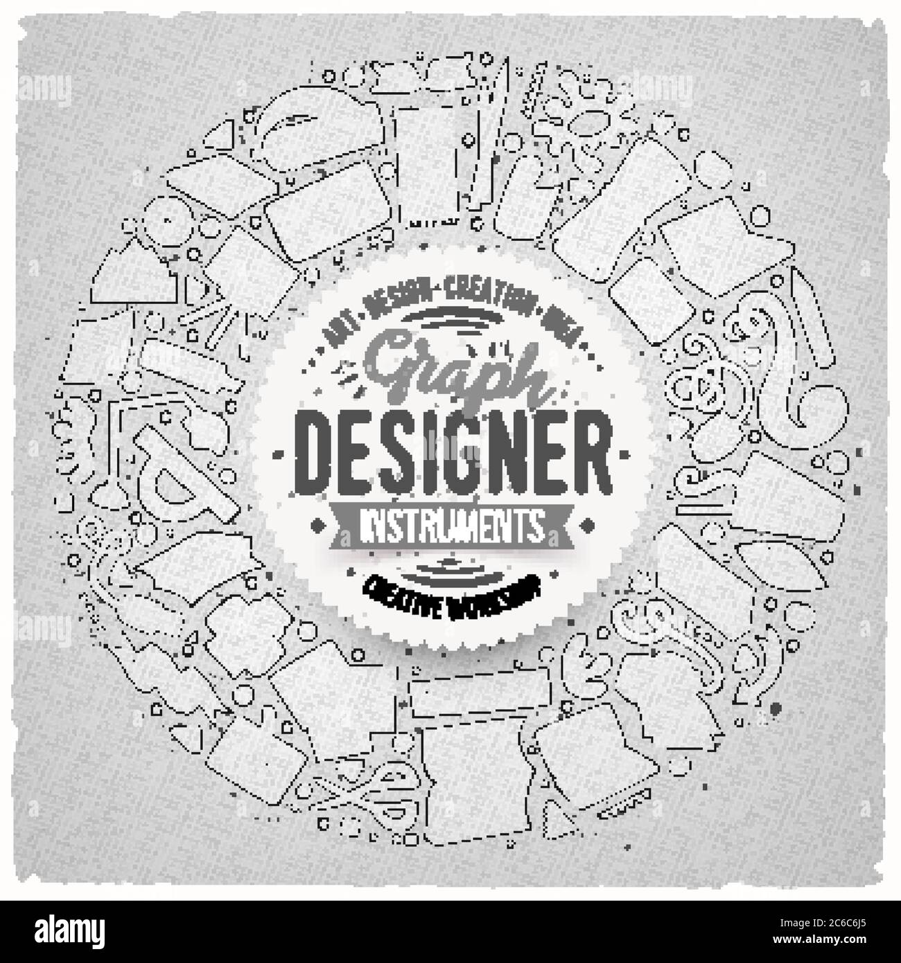 Set of Design cartoon doodle objects, symbols and items Stock Vector ...