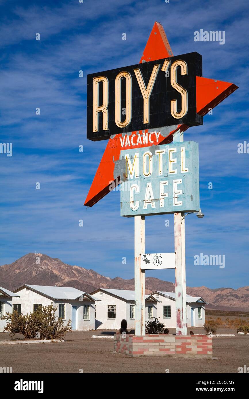 Roy's Cafe,Motel & Garage, Route 66, Amboy, California, USA Stock Photo ...