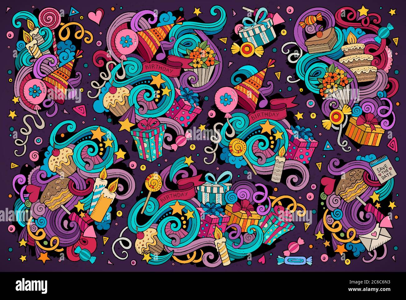 Colorful set of holidays object Stock Vector Image & Art - Alamy